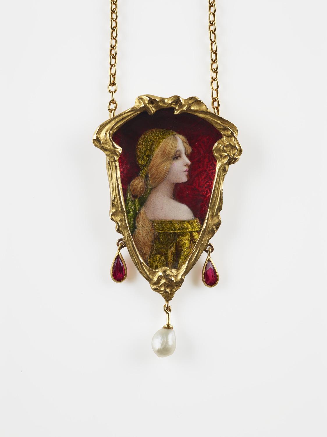 Art Nouveau Pendant with a Woman Portrait|Paul Bonnaud |Search Collection | The National Museum ...