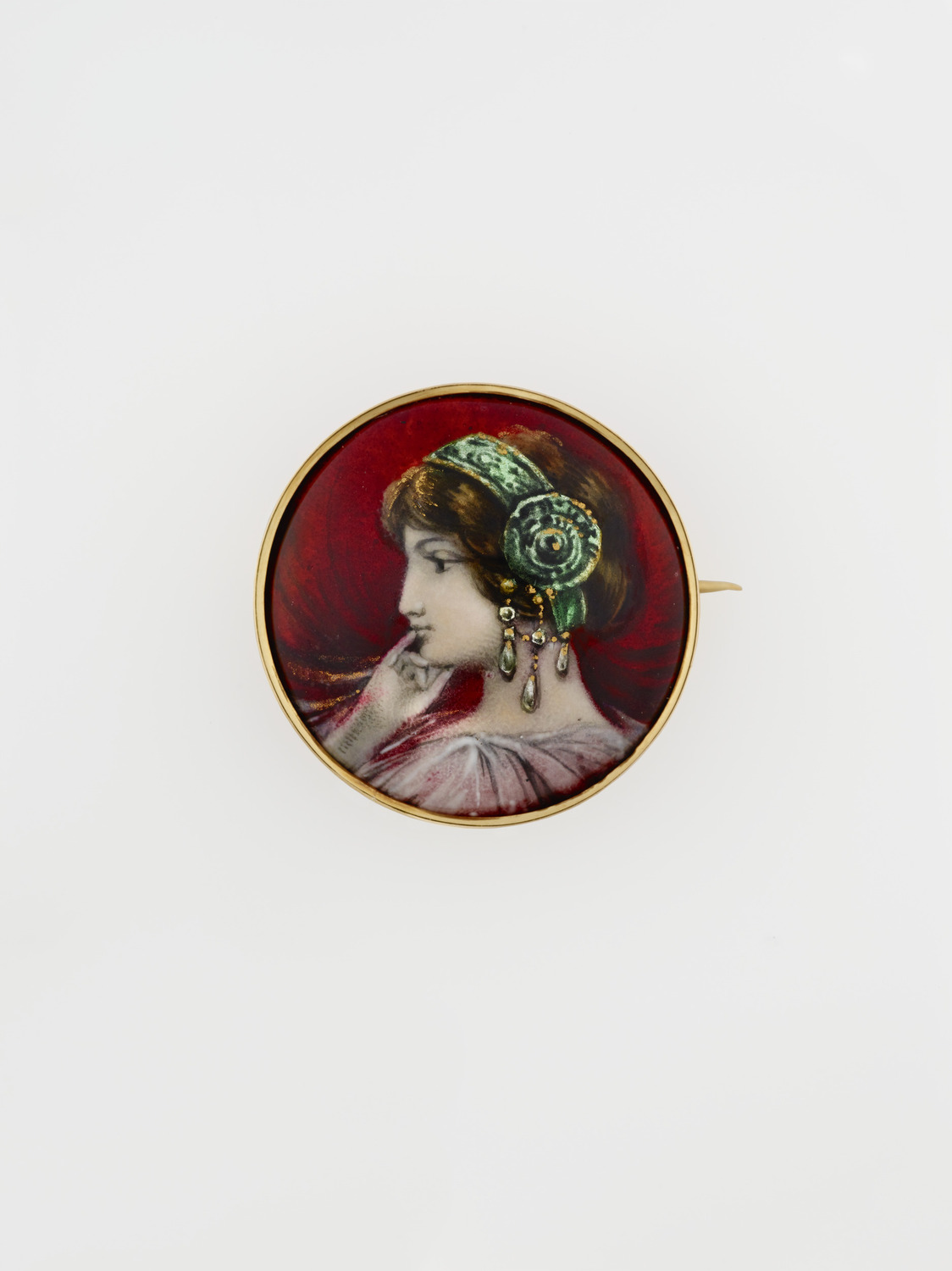 Art Nouveau Brooch with a Woman Portrait|Jean-Baptiste Issanchou ...